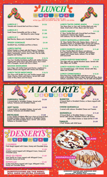 Menu – La Fiesta
